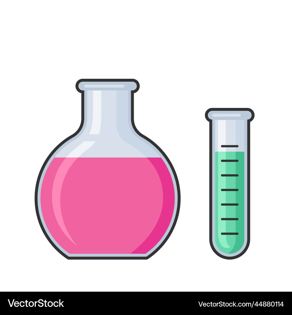 Chemistry Lab Equipment Icons Royalty Free Vector Image