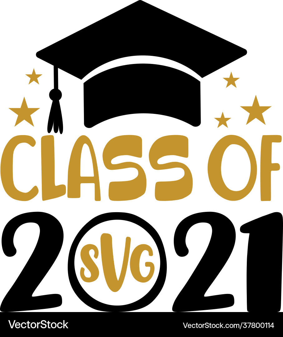 Class 2021 black number with education Royalty Free Vector