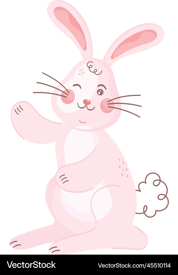 Cute rabbit saludating Royalty Free Vector Image