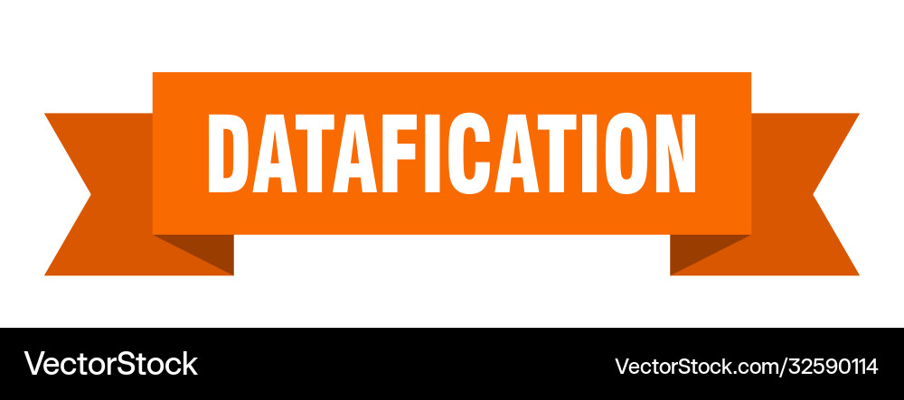 Datafication ribbon paper band Royalty Free Vector Image