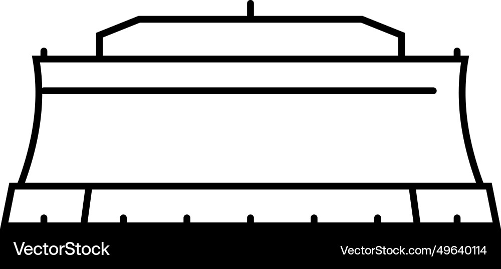Dozer blade construction vehicle line icon Vector Image