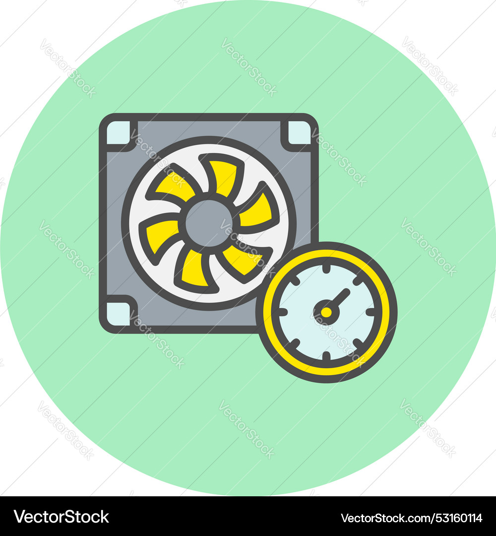 Fan speed line filled circle icon Royalty Free Vector Image