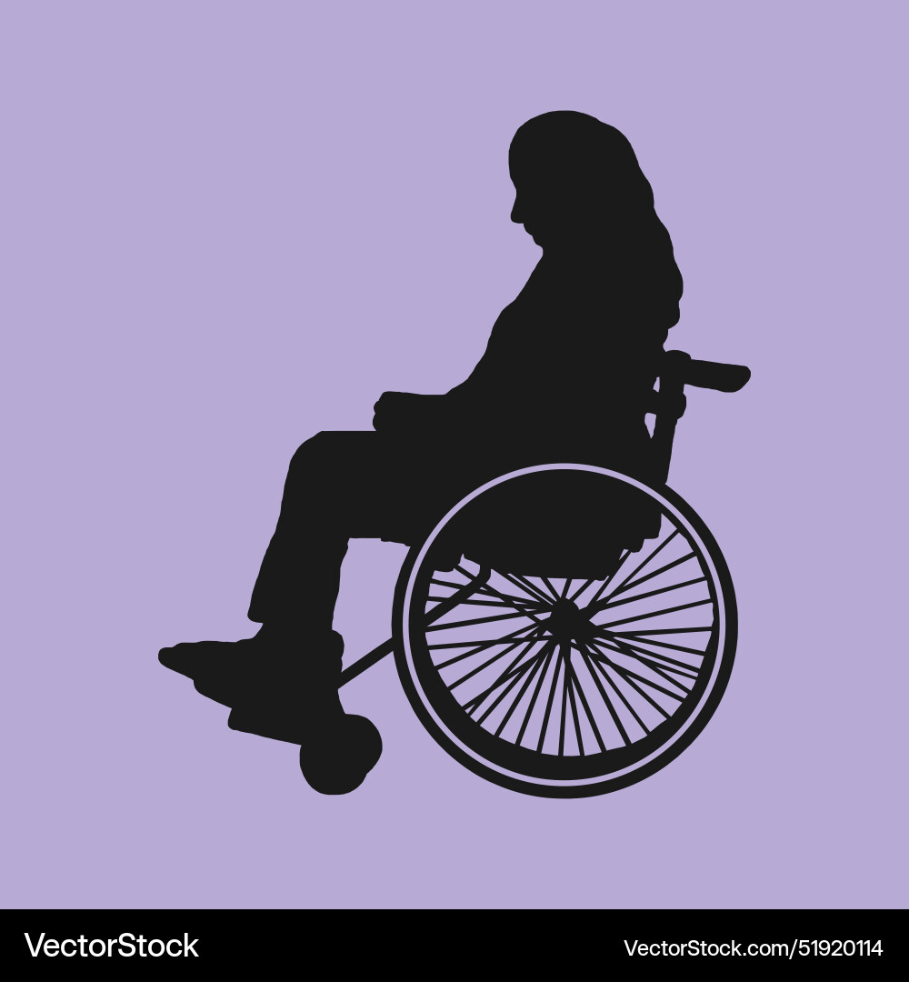 Hand drawn handicapped silhouette Royalty Free Vector Image