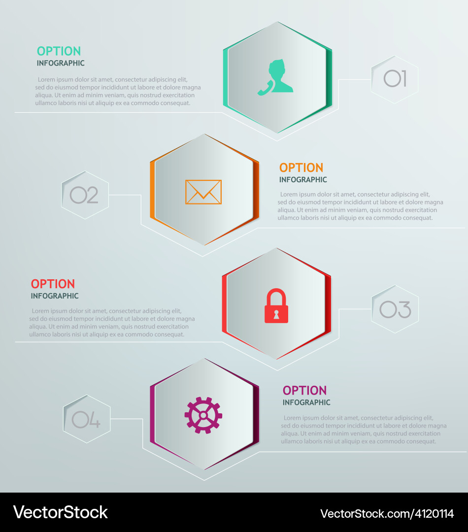 Hexagon infographic Royalty Free Vector Image - VectorStock