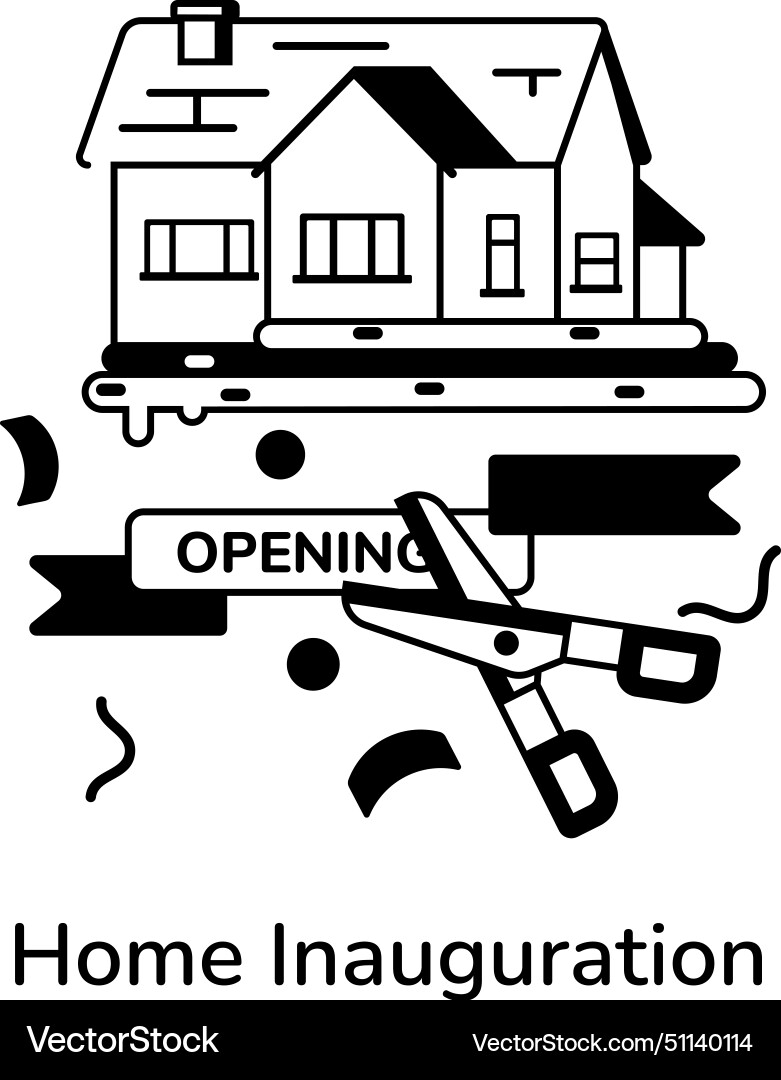 Home inauguration Royalty Free Vector Image - VectorStock