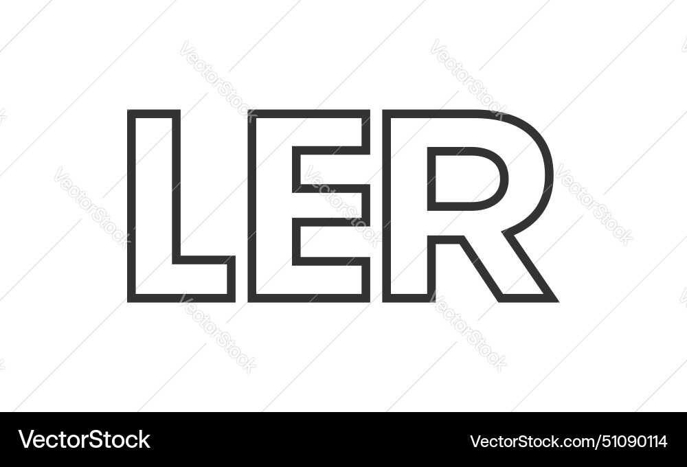 Ler logo design template with strong and modern Vector Image