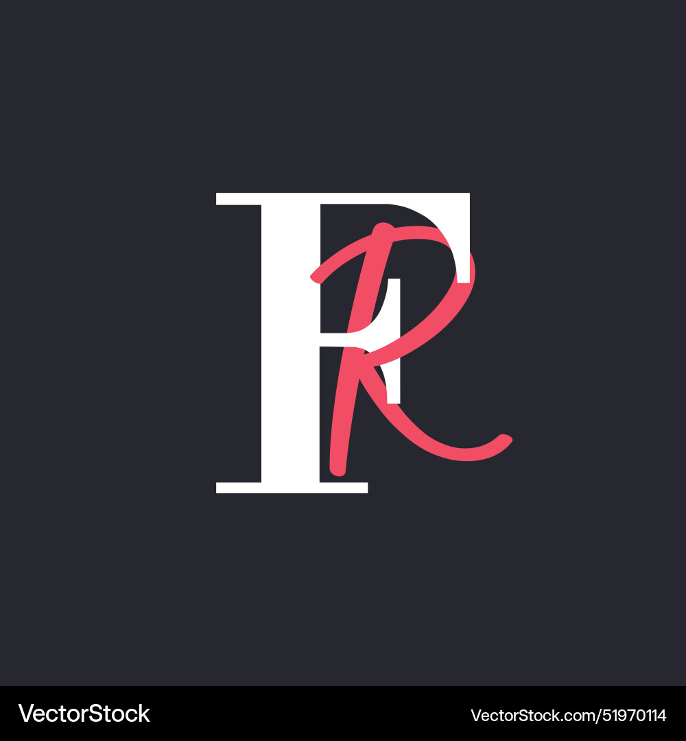 Letter fr logo perfectly blended initials Vector Image