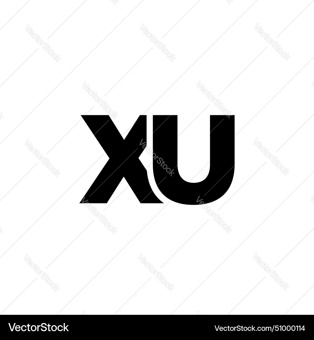 Letter x and u xu logo design template minimal Vector Image