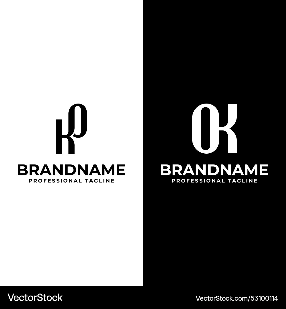 Letters ko and ok monogram logo suitable for any Vector Image