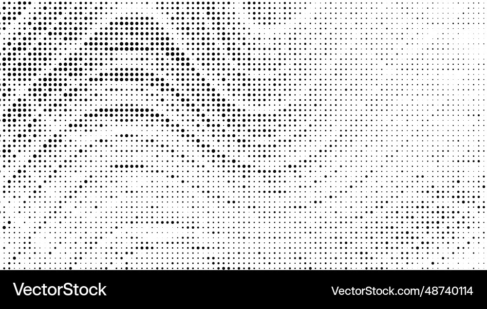 Monochrome gradient halftone dots background Vector Image