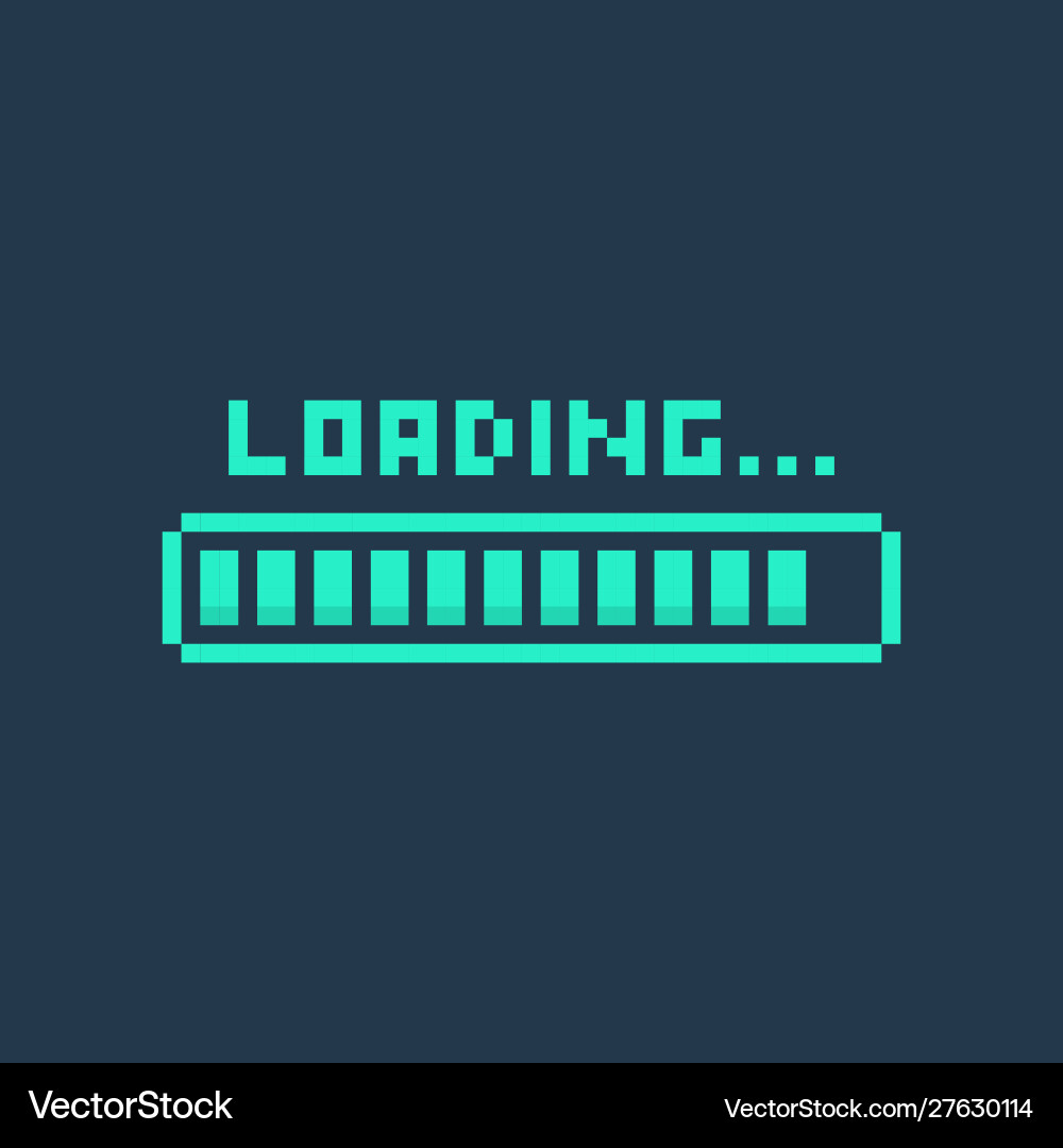 Pixel art 8-bit cyber futuristic loading bar Vector Image