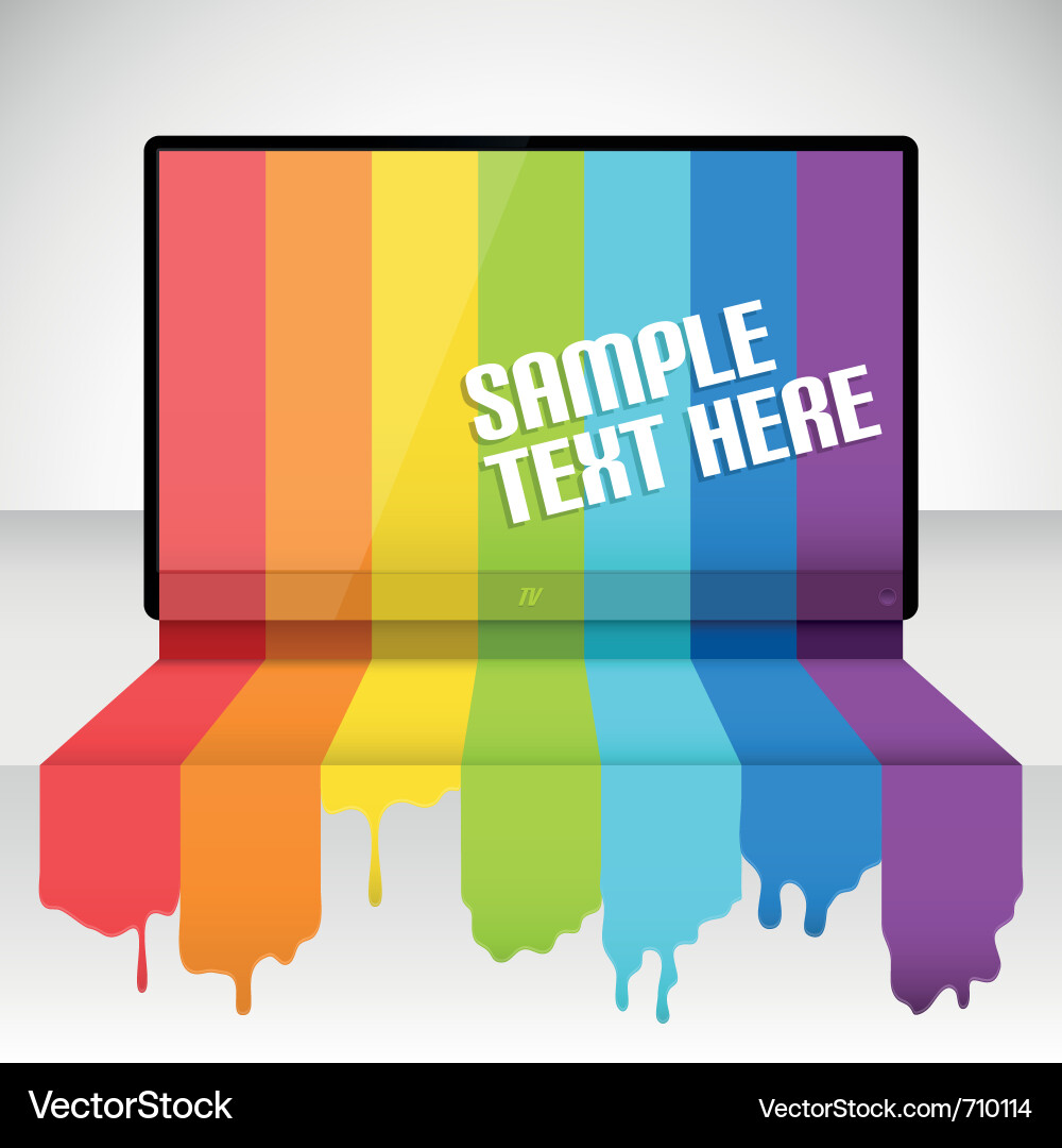 Rainbow TV Screen Royalty Free Vector Image - VectorStock