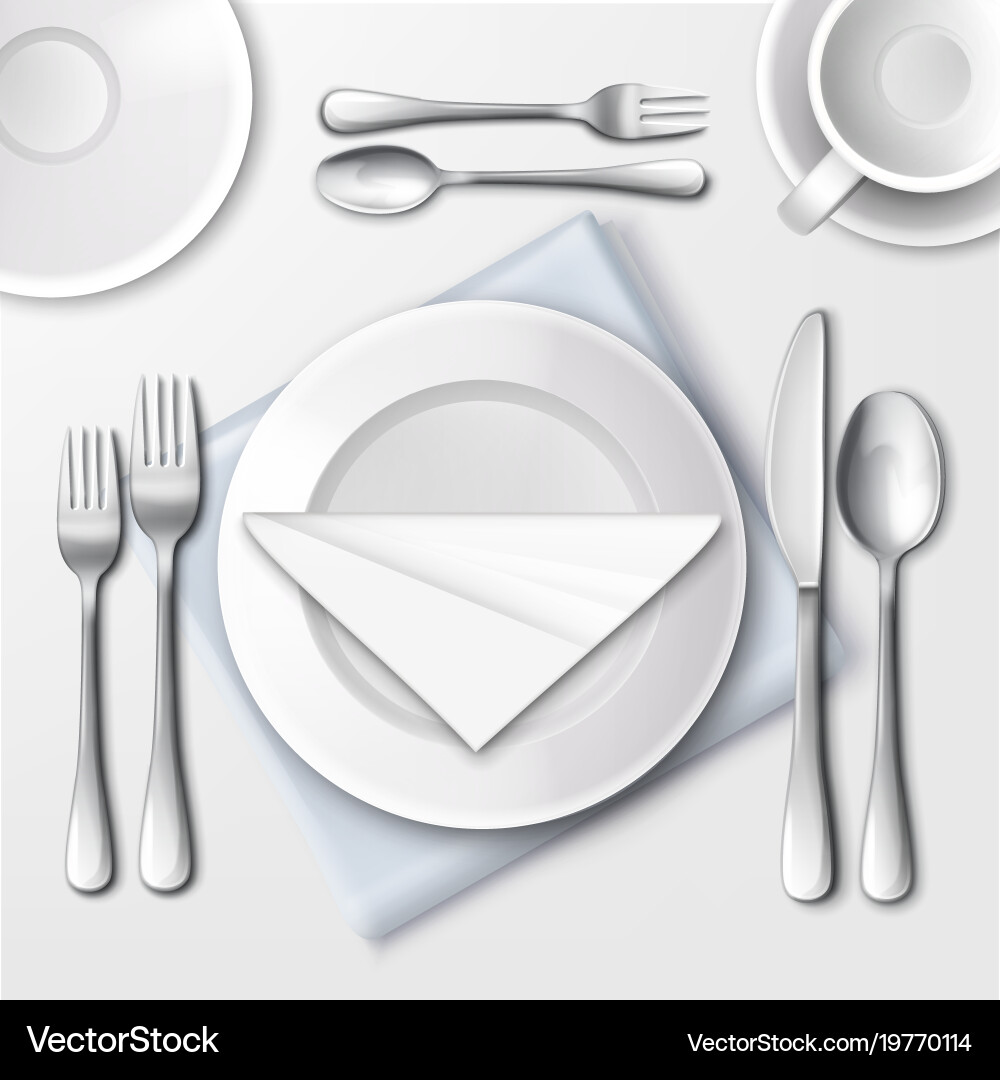 Restaurant table setting Royalty Free Vector Image