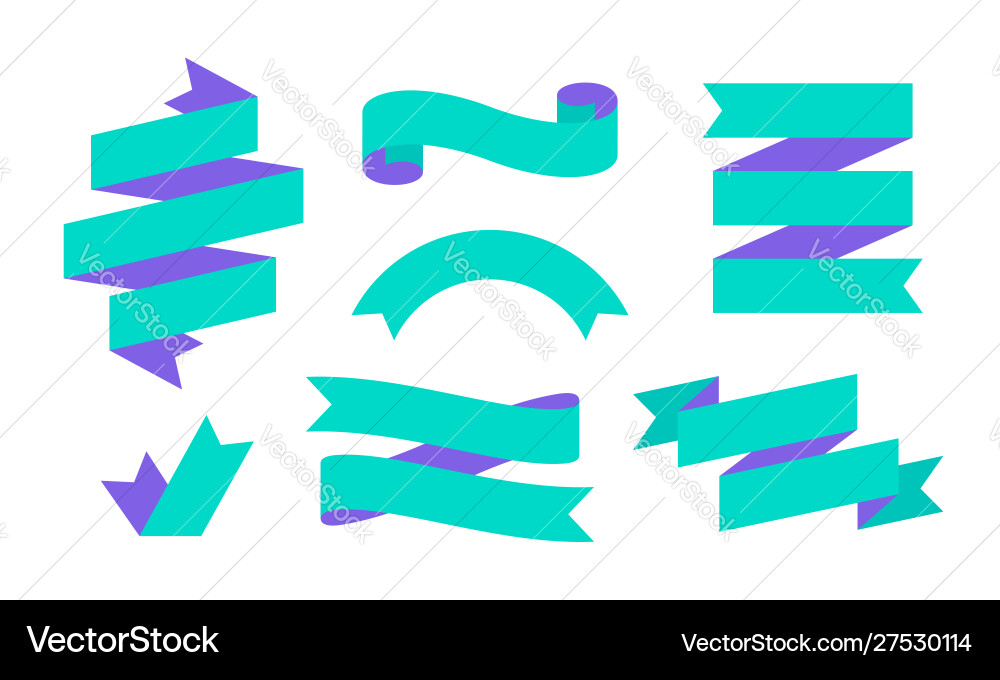 Ribbon banner set color for text Royalty Free Vector Image