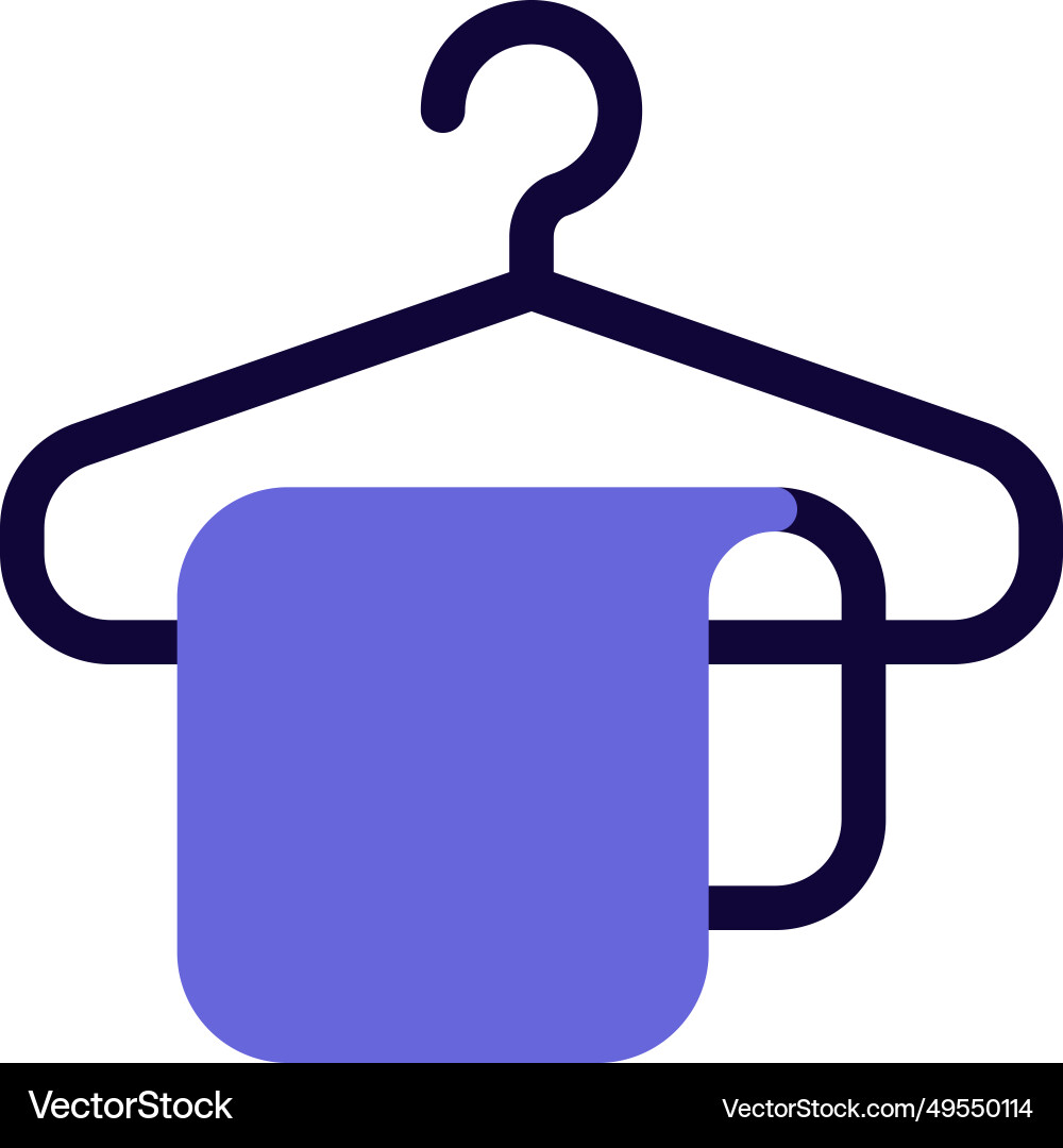 Towel hanging on a hanger isolated white Vector Image