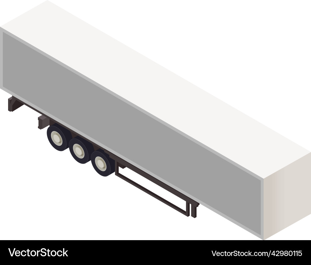 Cargo trailer isometric composition Royalty Free Vector