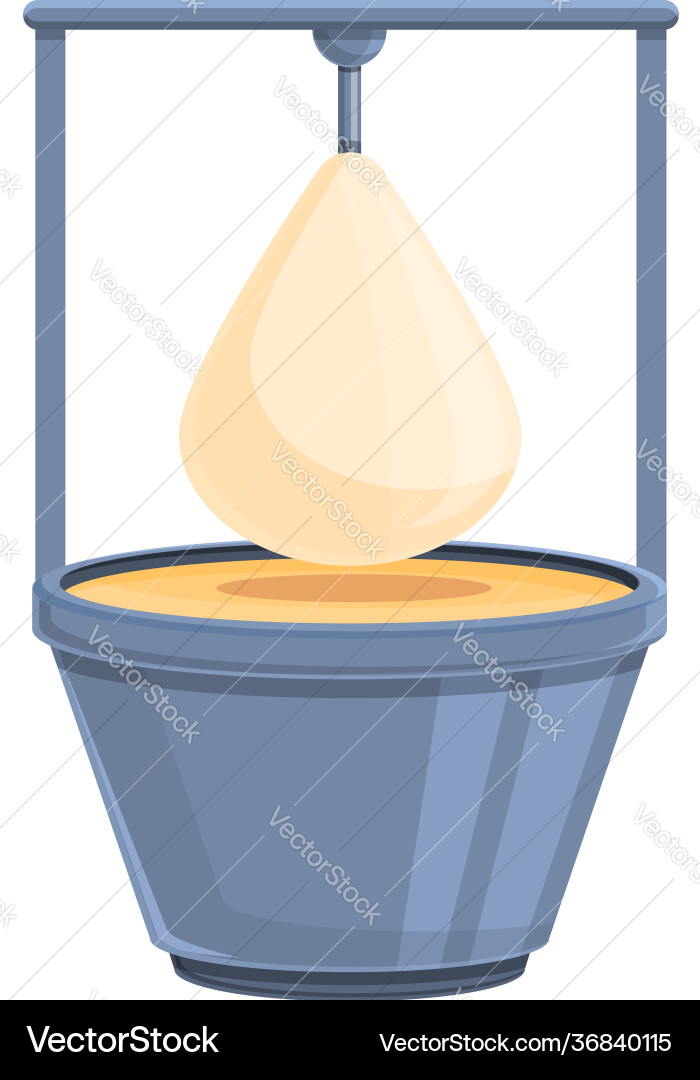 Cheese coagulation icon cartoon style Royalty Free Vector