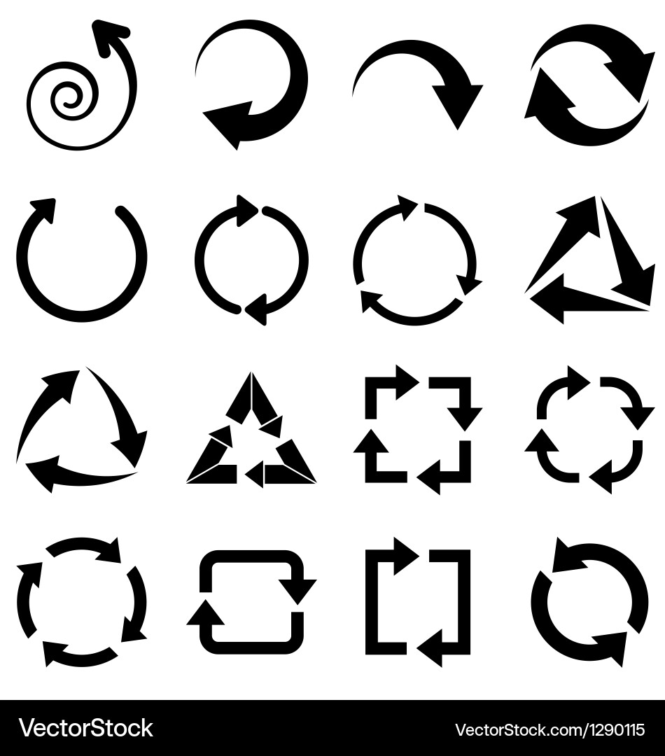 Circular Arrows Set - Modern Style Royalty Free Vector Image