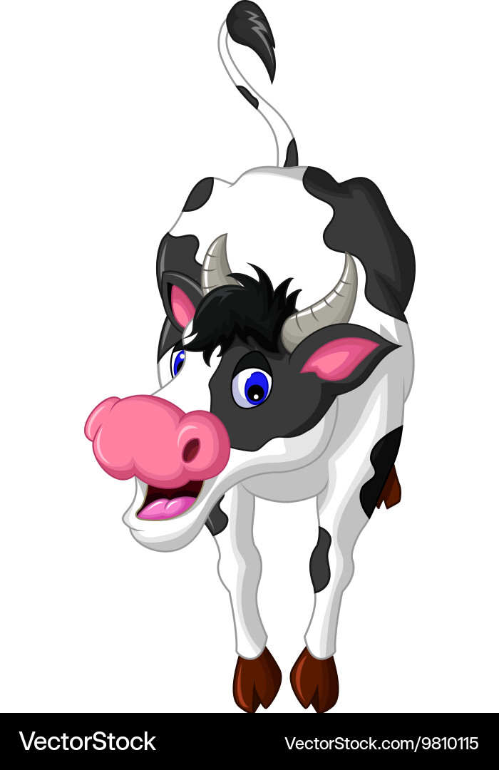 Cow cartoon posing Royalty Free Vector Image - VectorStock