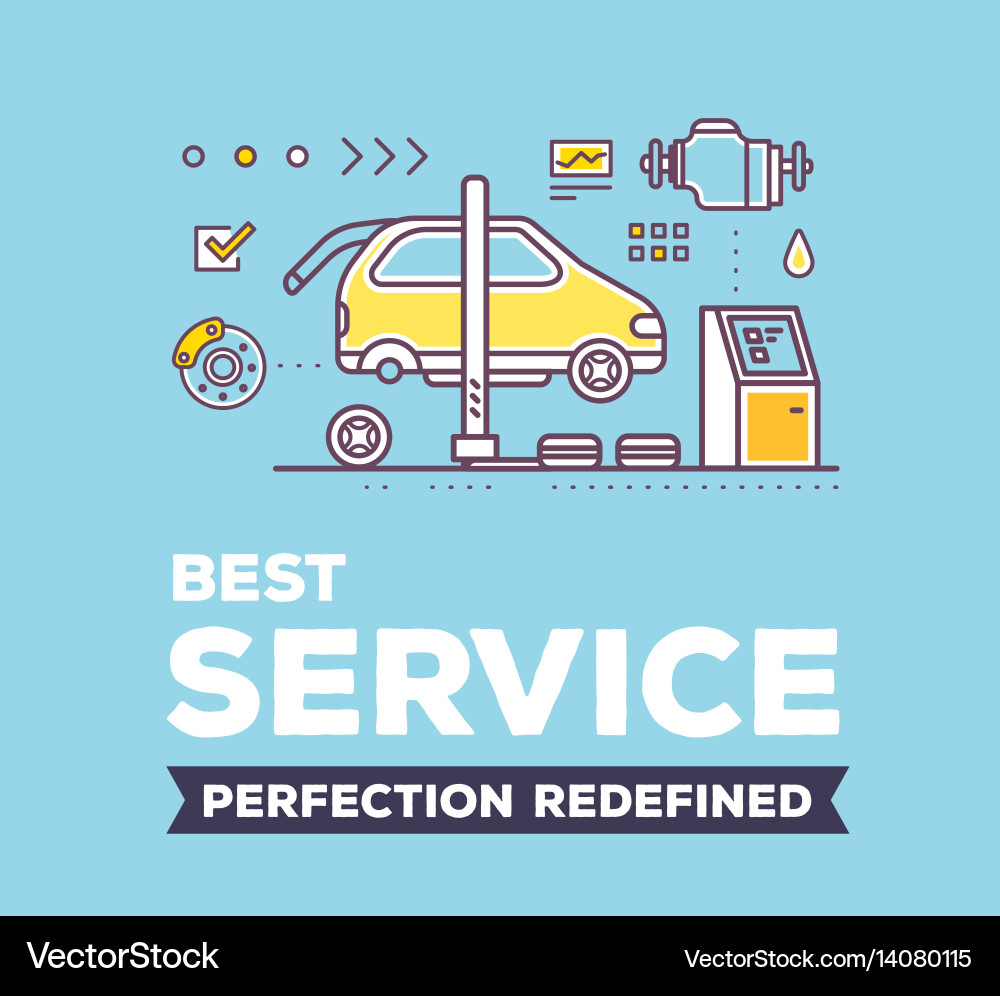 Creative of car service workshop Royalty Free Vector Image