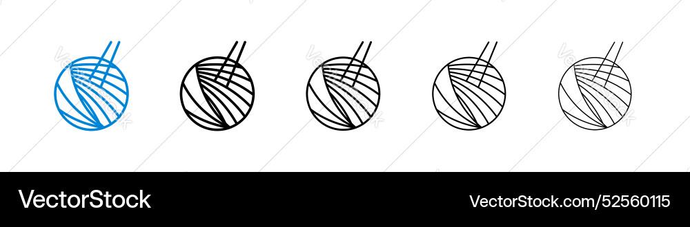 Crochet icon set on white background Royalty Free Vector