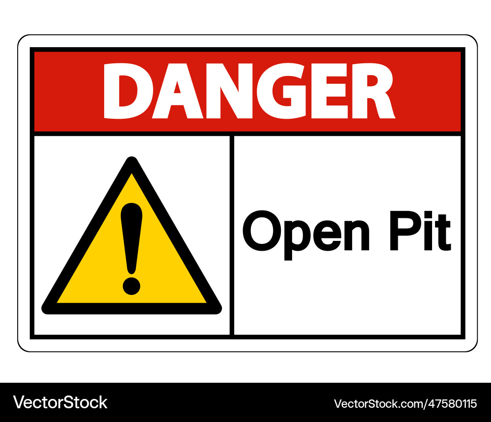 Danger open pit symbol sign isolate on white Vector Image