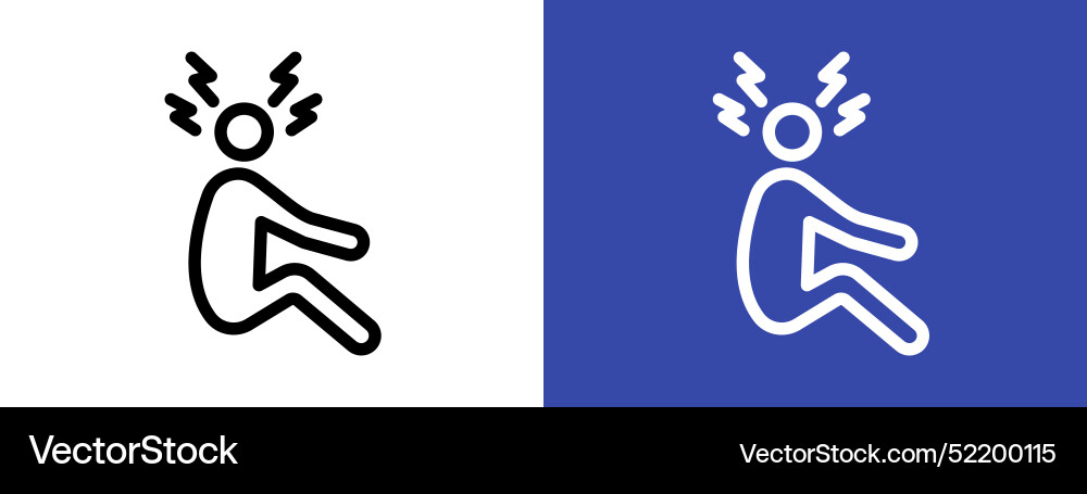 Depression icon logo sign set outline Royalty Free Vector