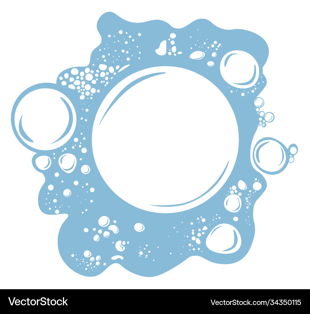 Foamy water bubbles washing foam liquid Royalty Free Vector