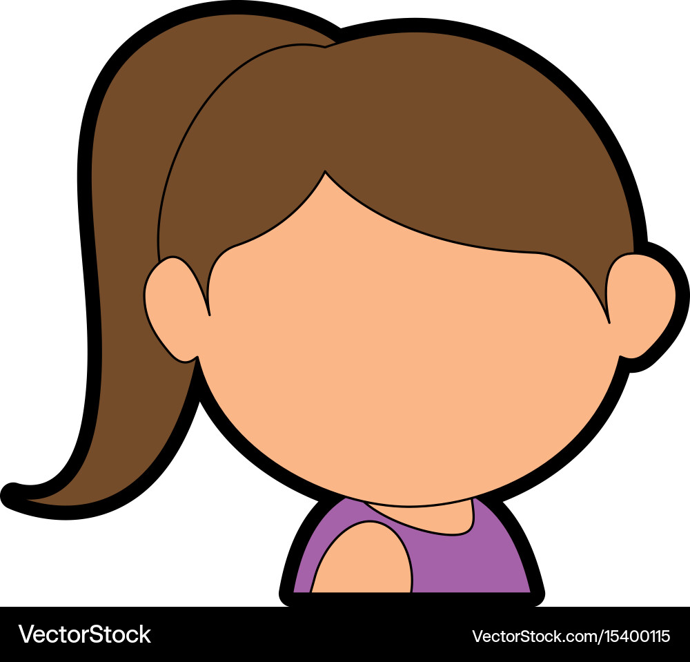 Girl face cartoon Royalty Free Vector Image - VectorStock