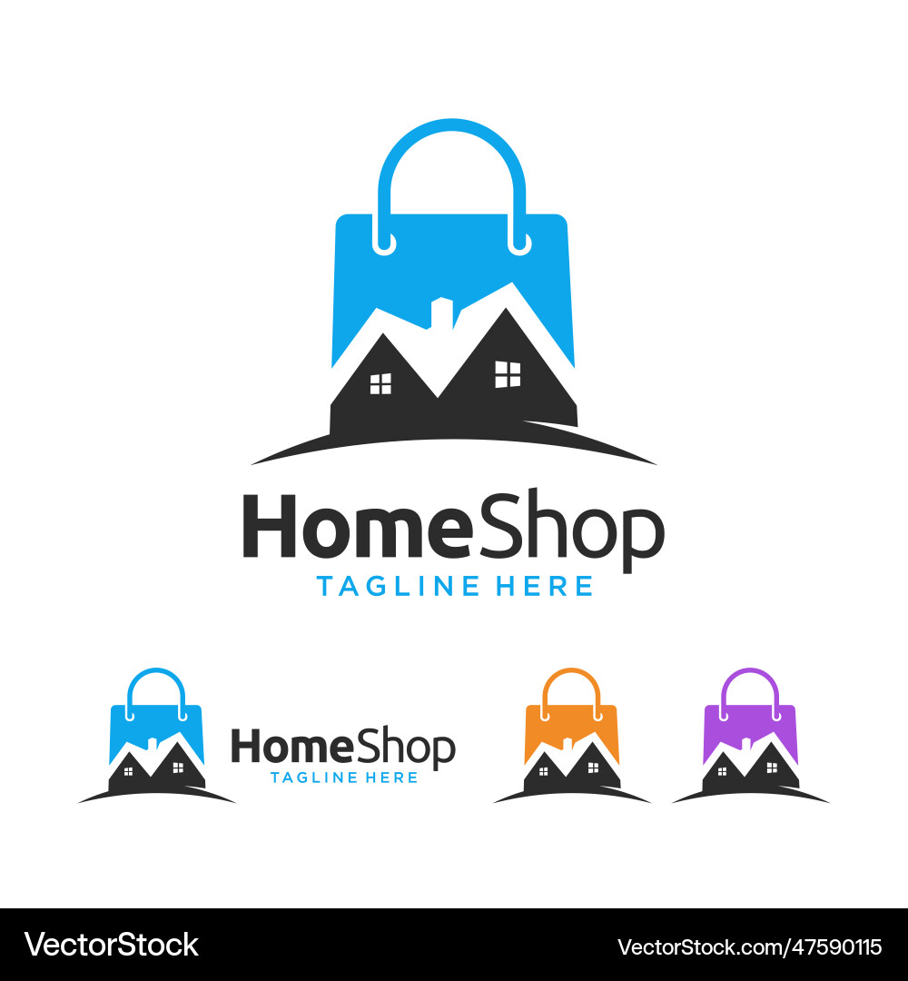 Home shop logo design Royalty Free Vector Image