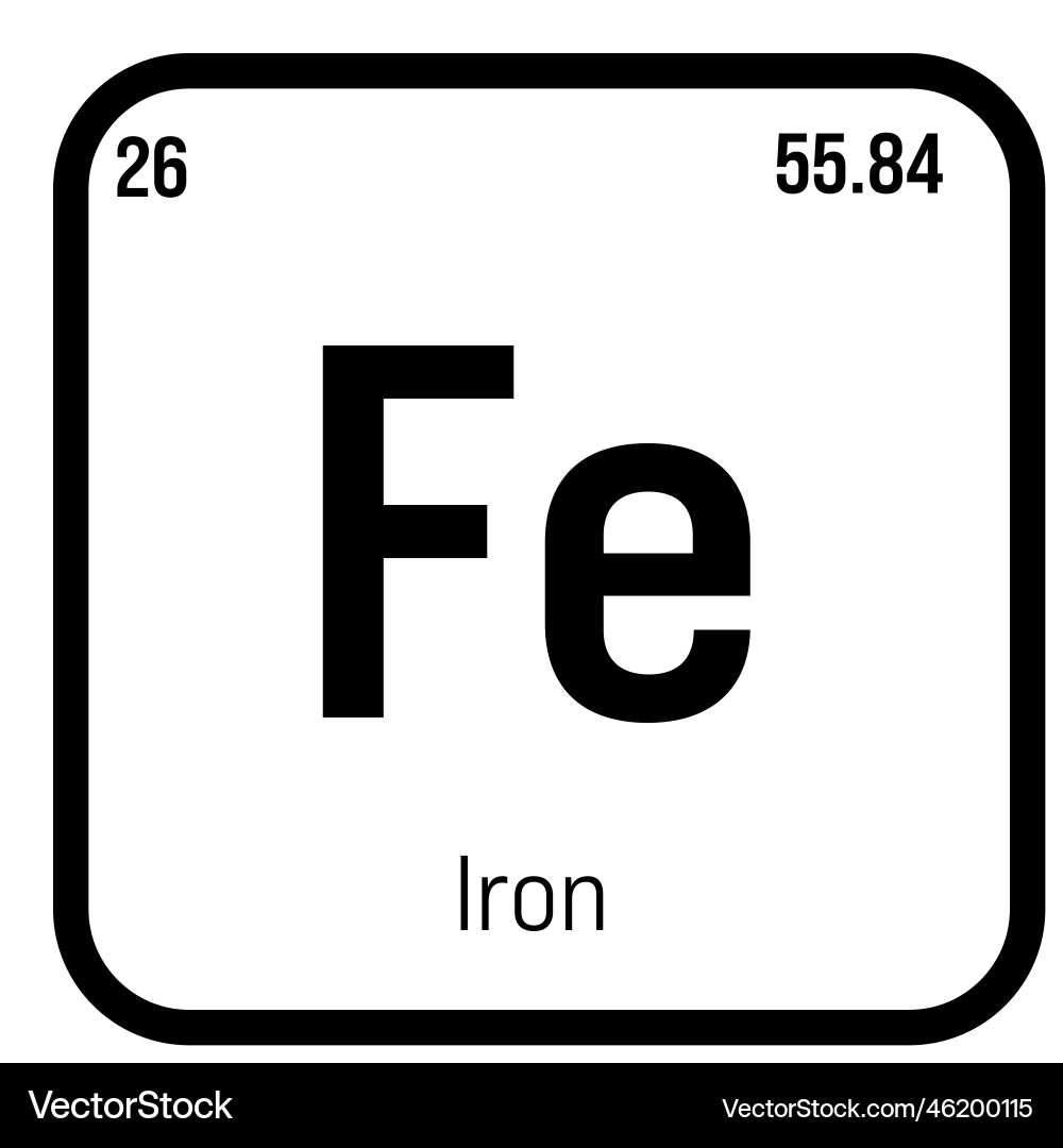 Iron fe periodic table element Royalty Free Vector Image Iron fe periodic table element Royalty Free Vector Image