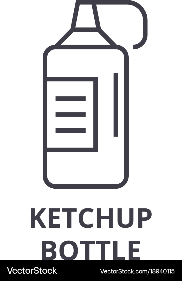 Ketchup bottle line icon outline sign linear Vector Image