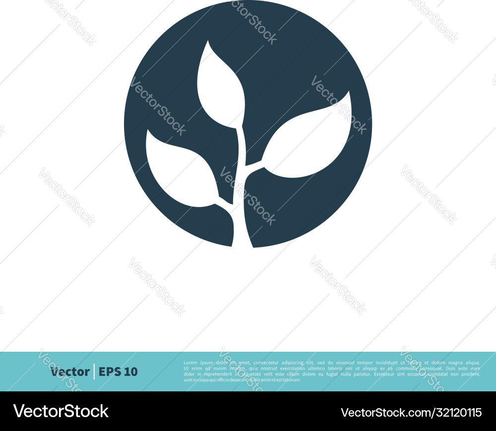 Leaf growth plant icon logo template design eps 10