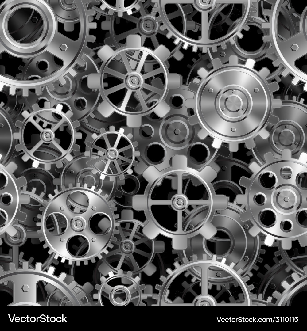 Metal gears pattern Royalty Free Vector Image - VectorStock