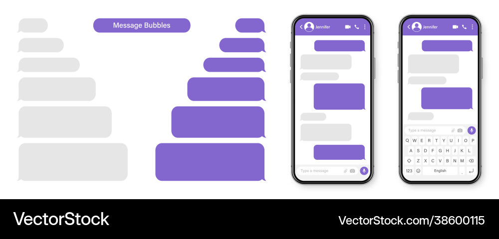 Realistic smartphone with messaging app blank sms Vector Image