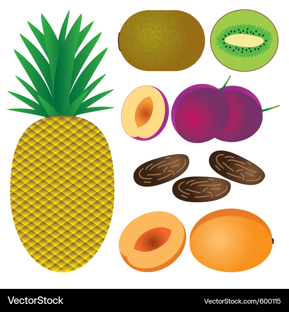 Set of fruits Royalty Free Vector Image - VectorStock
