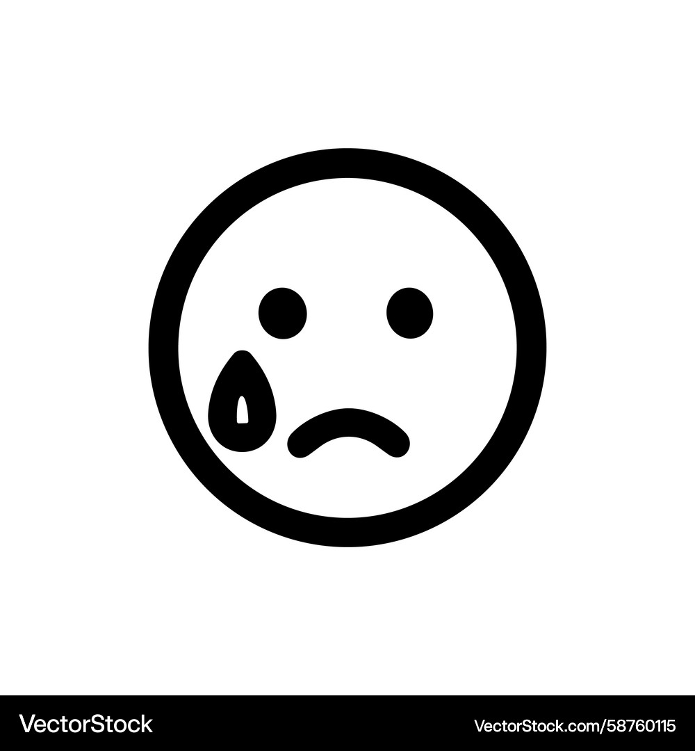 Simple Crying Face Emoticon – Royalty-Free Vector | VectorStock