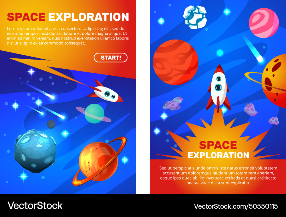 Space exploration vertical banners Royalty Free Vector Image