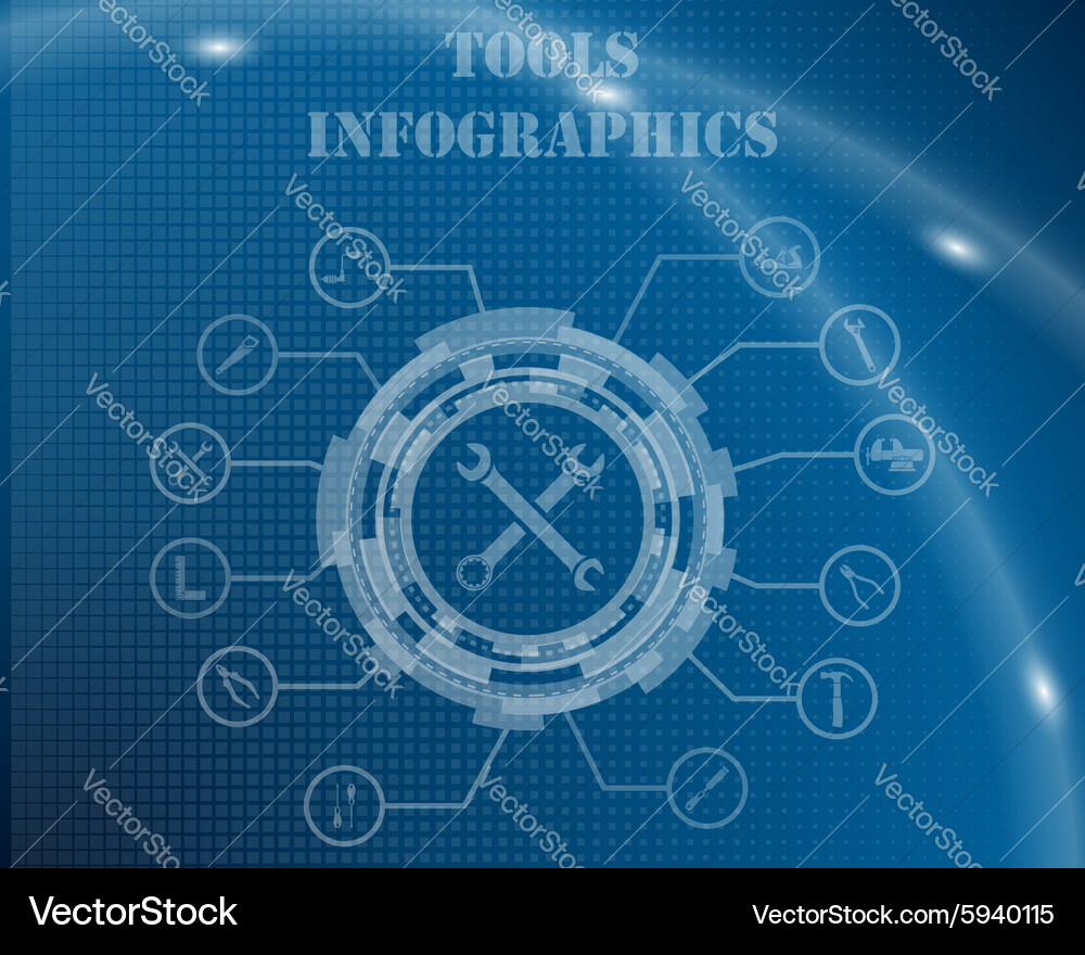 Tools infographic template Royalty Free Vector Image