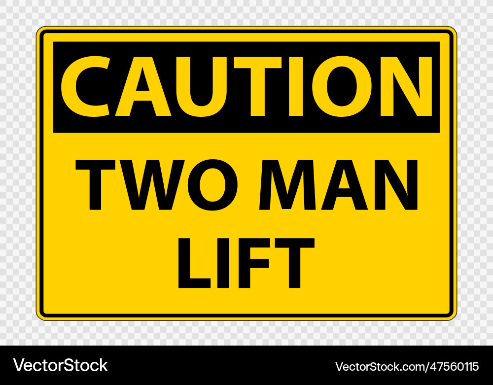 Two man lift symbol sign isolate on transparent Vector Image