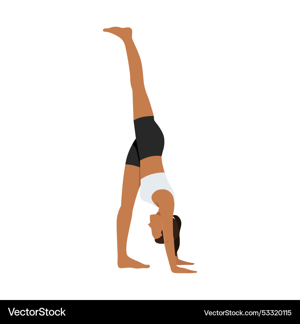 Young woman doing standing split pose one legged Vector Image