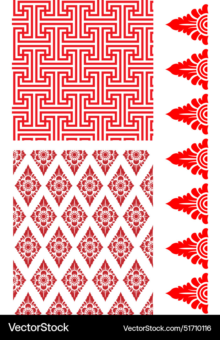 A set of balinese patterns graphic Royalty Free Vector Image