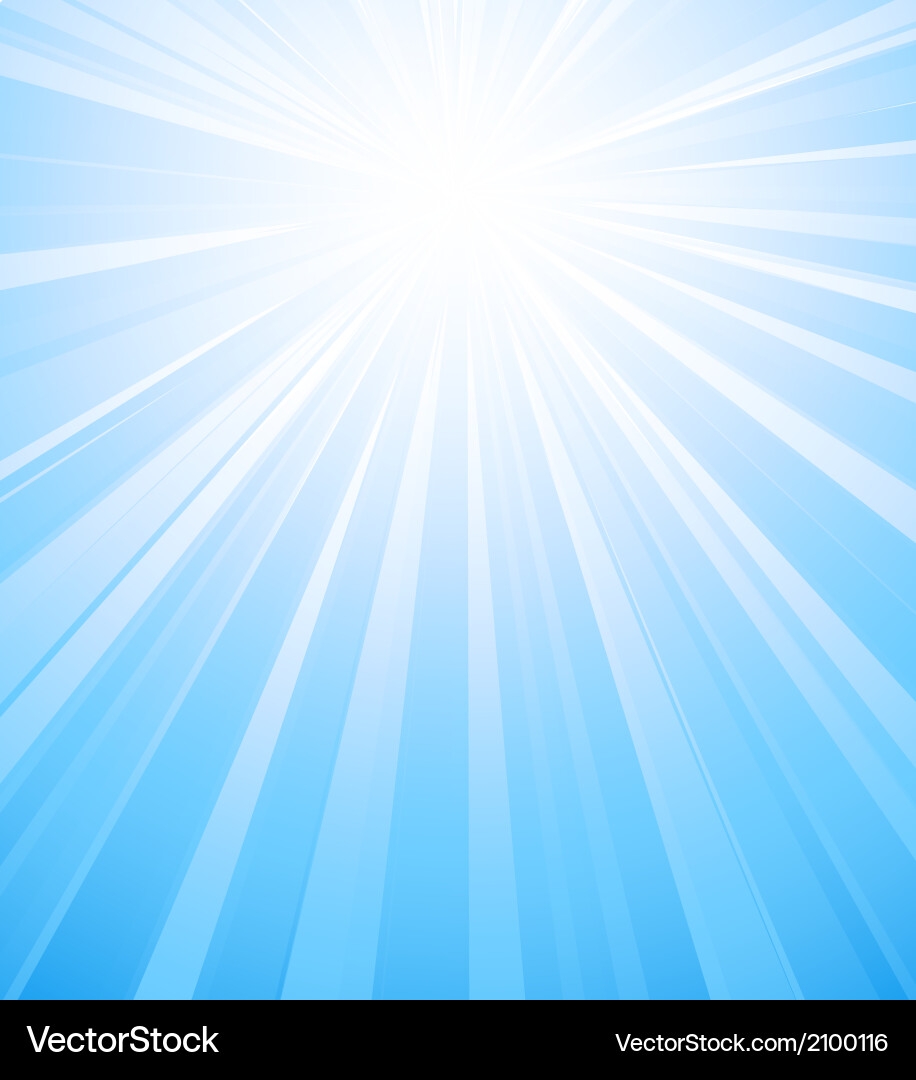 Blue summer sun light burst Royalty Free Vector Image