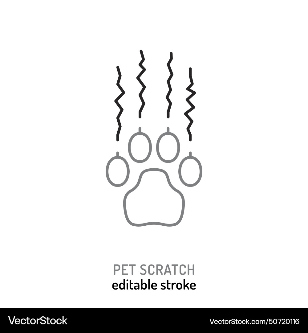 Cat dog scratch common pet behavior symbol Vector Image