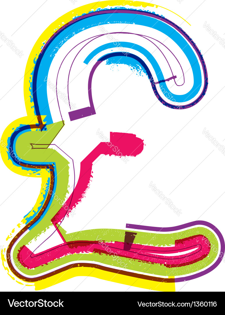 Colorful grunge font Royalty Free Vector Image