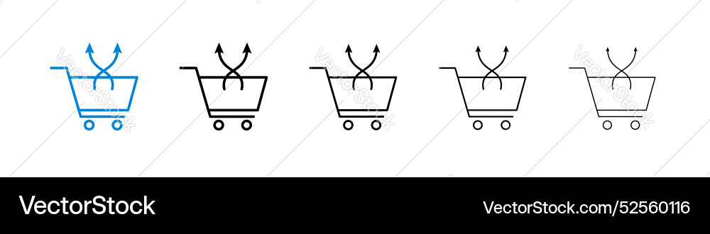 Cross sell icon set on white background Royalty Free Vector