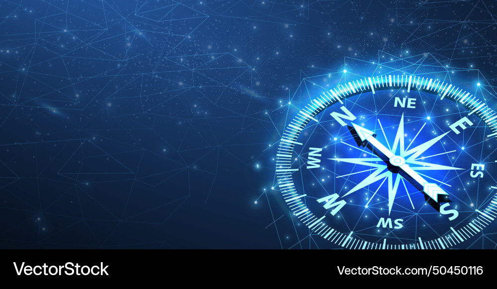 Digital compass business strategic explorer Vector Image