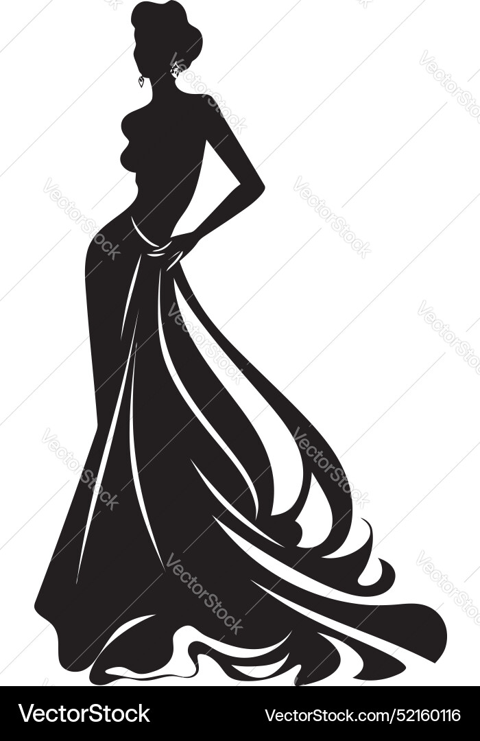 Elegantly Dressed Lady Icon Royalty Free Vector Image