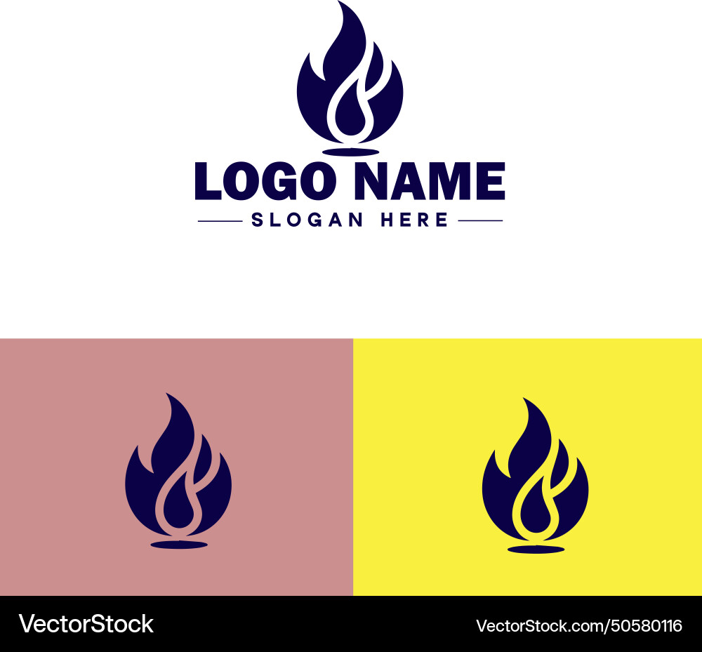 Fire logo icon for business brand app Royalty Free Vector