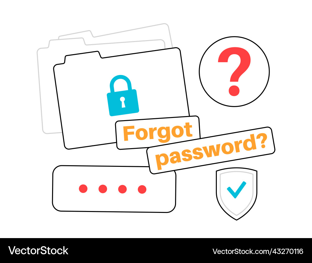 Forgot password question Royalty Free Vector Image